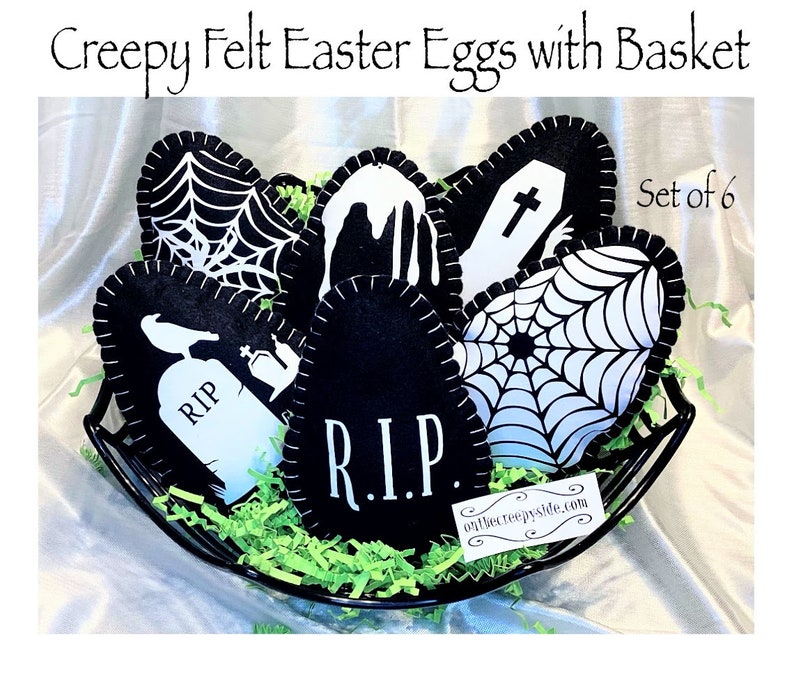 Handmade Creepy Easter Eggs / With Black Spiderweb Basket. Easterween ...