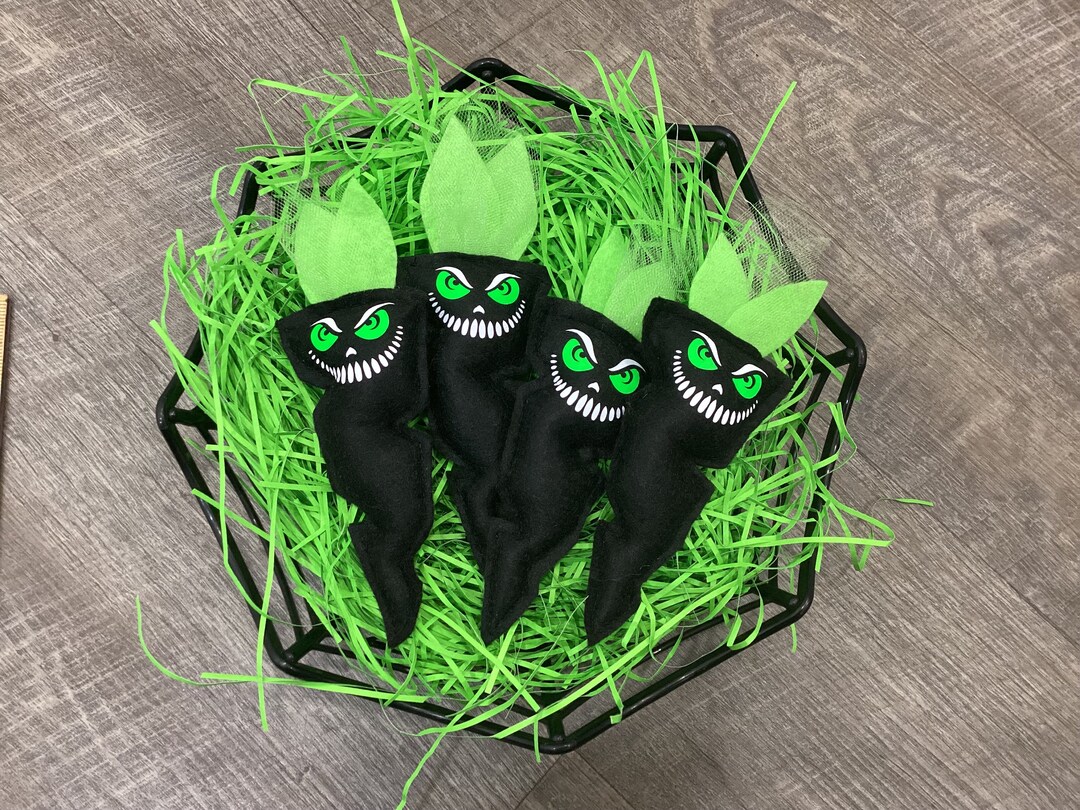 Creepy Goth Carrot Creatures With Neon Green Eyes & Leaves, Creepy Cute ...