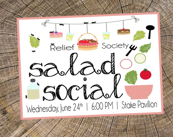 Salad Social Invitation - Etsy