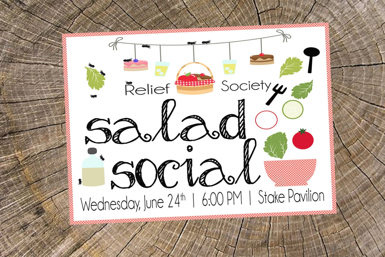 Salad Social Invitation - Etsy