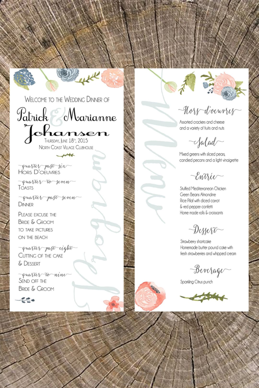 Wedding Menu and Program - Etsy