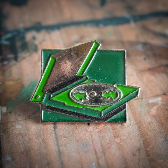 Vintage Vinyl Record Player Enamel Pin | Curated by R… - Gem
