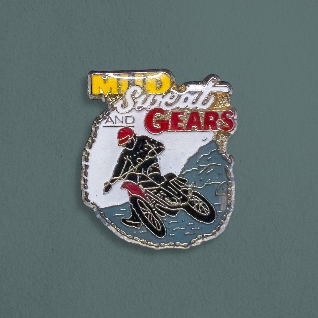 Vintage Mud Sweat & Gears Enamel Pin | Curated by Rad Patch Co - Etsy