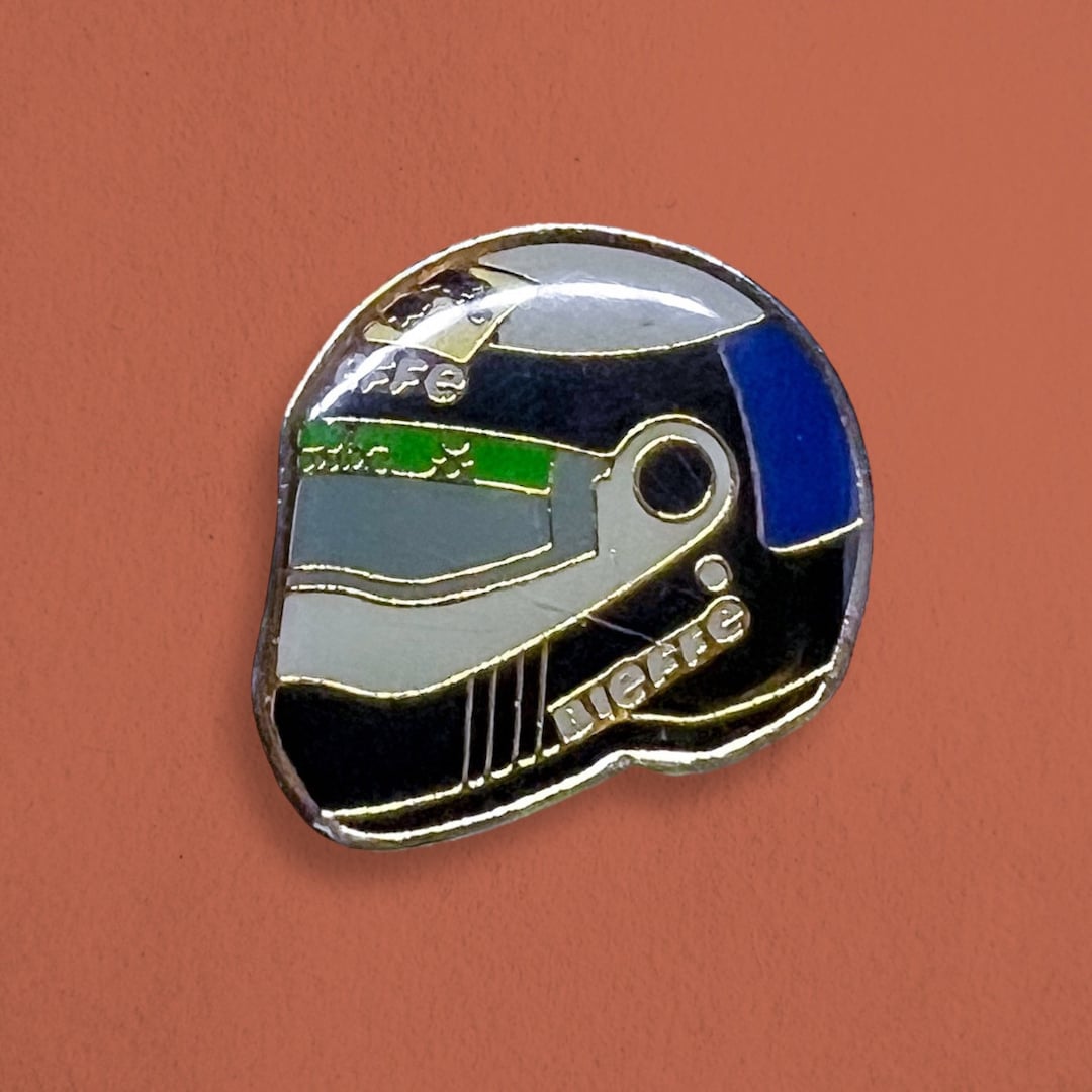 Vintage Motorcycle Helmet Enamel Pin | Curated by Rad Patch Co - Etsy