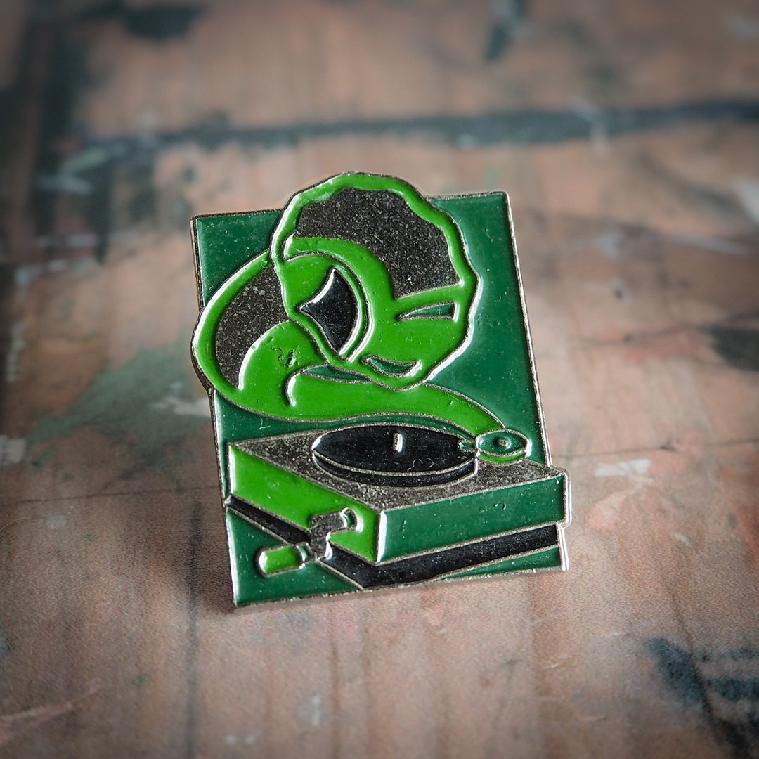 Vintage Gramophone Enamel Pin | Curated by Rad Patch Co - Etsy