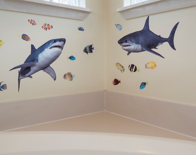 Shark Collection Tropical Fish Wall Stickers (sharkm) - Etsy