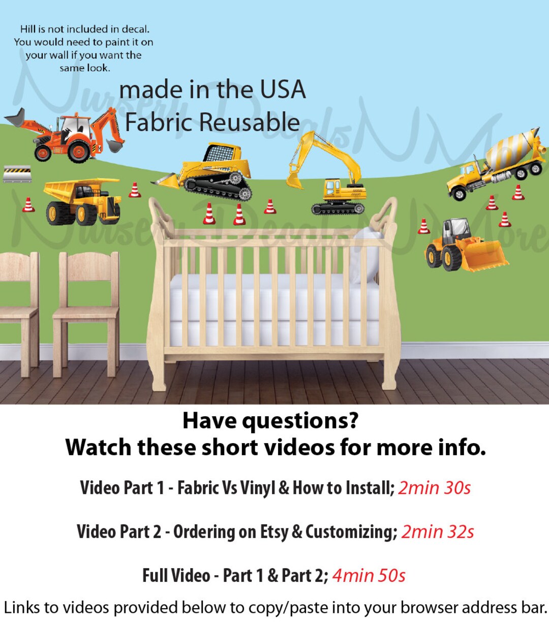 Construction Site & Trucks Wall Decal Construction Decals Dump Truck ...