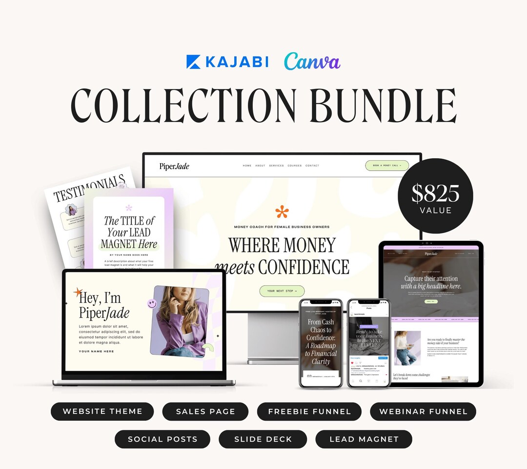 Kajabi Ultimate Template Bundle for Coaches and Online Course Creators | PIPER COLLECTION - Etsy