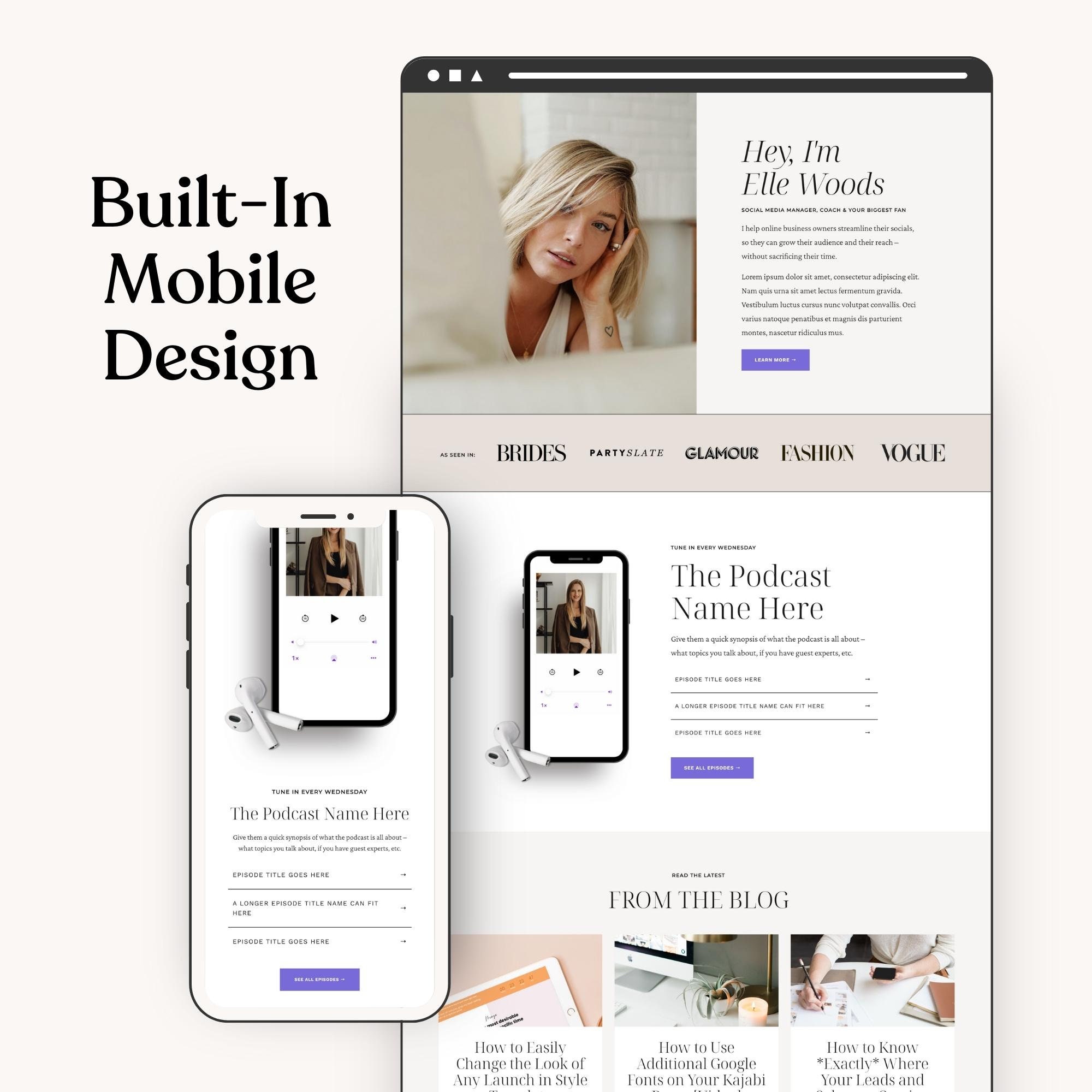 Kajabi Website Template for Coaches and Online Course Creators | ELLE ...