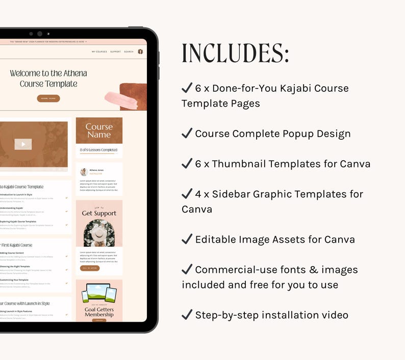 Kajabi Course Template | Kajabi Product Template With Course Thumbnails ...