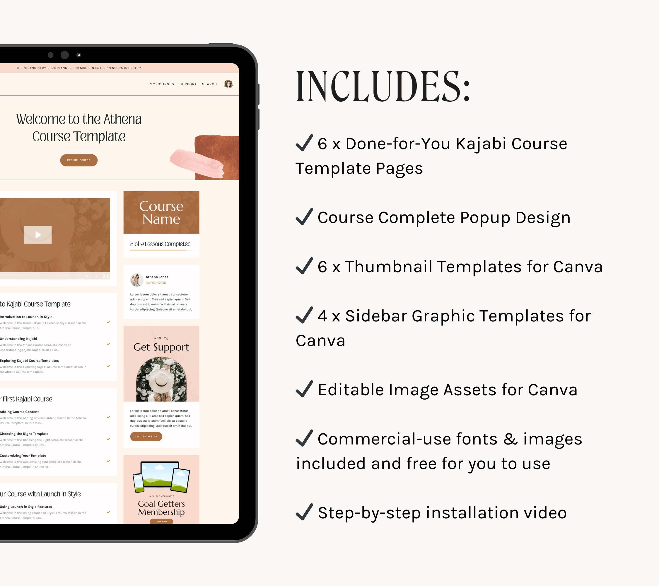 Kajabi Course Template | Kajabi Product Template With Course Thumbnails ...