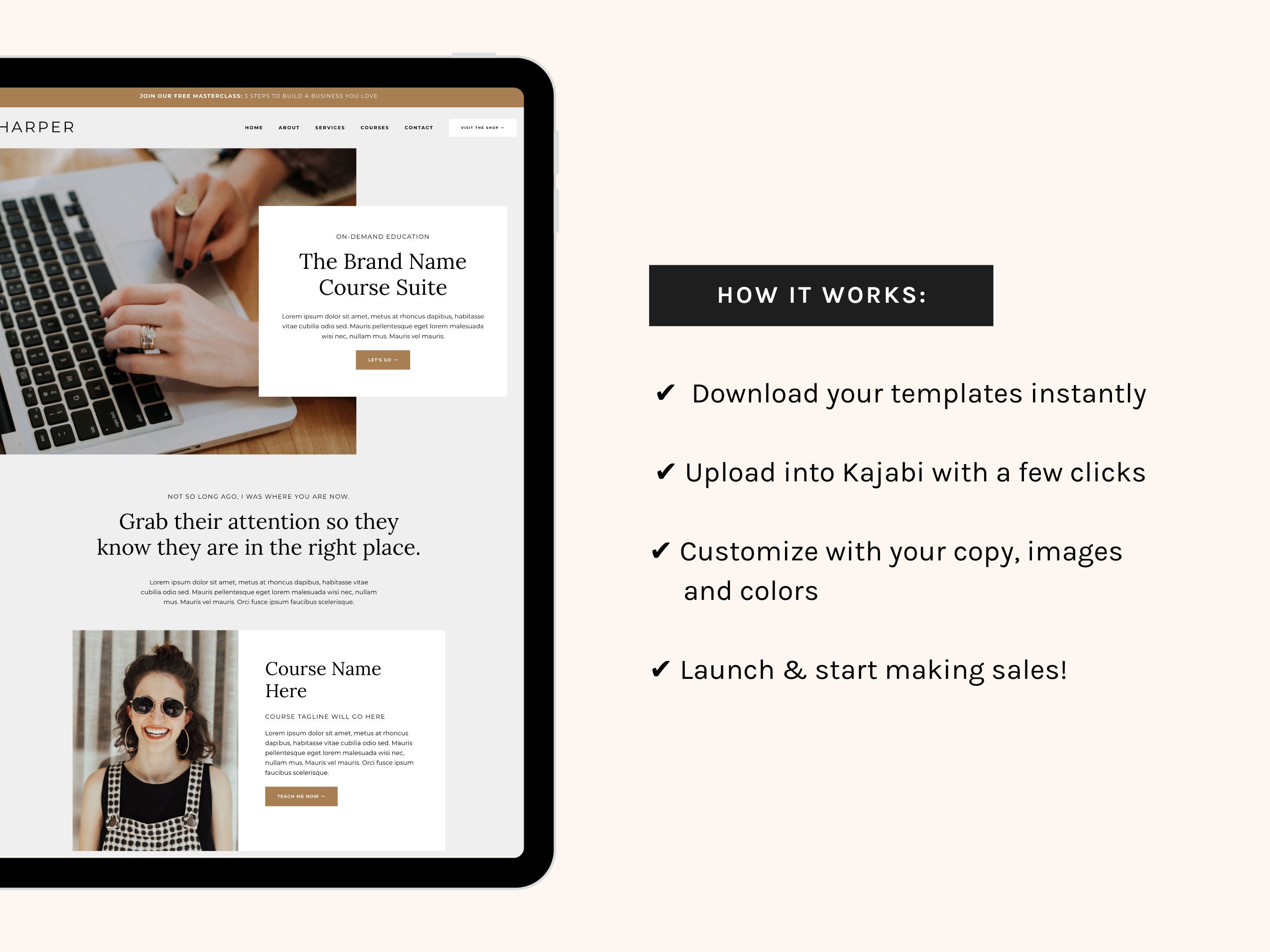 Kajabi Website Template for Coaches and Online Course Creators | HARPER ...