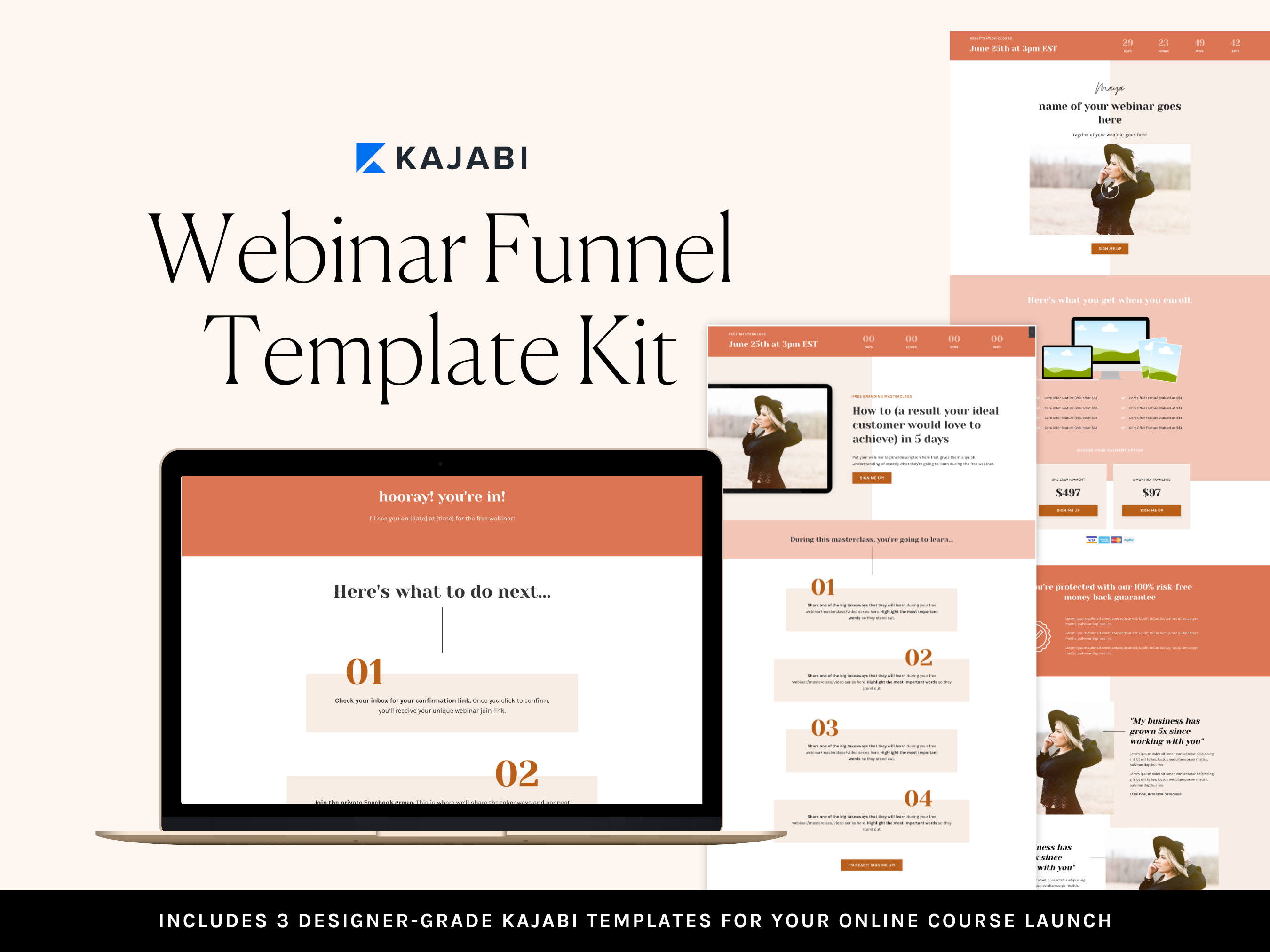 Kajabi Webinar Funnel Template Kit for Online Course Creators | Launch ...
