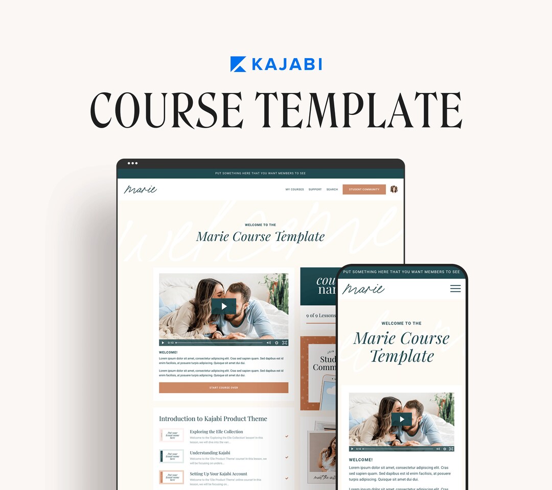 Kajabi Course Template | Kajabi Product Template With Course Thumbnails ...