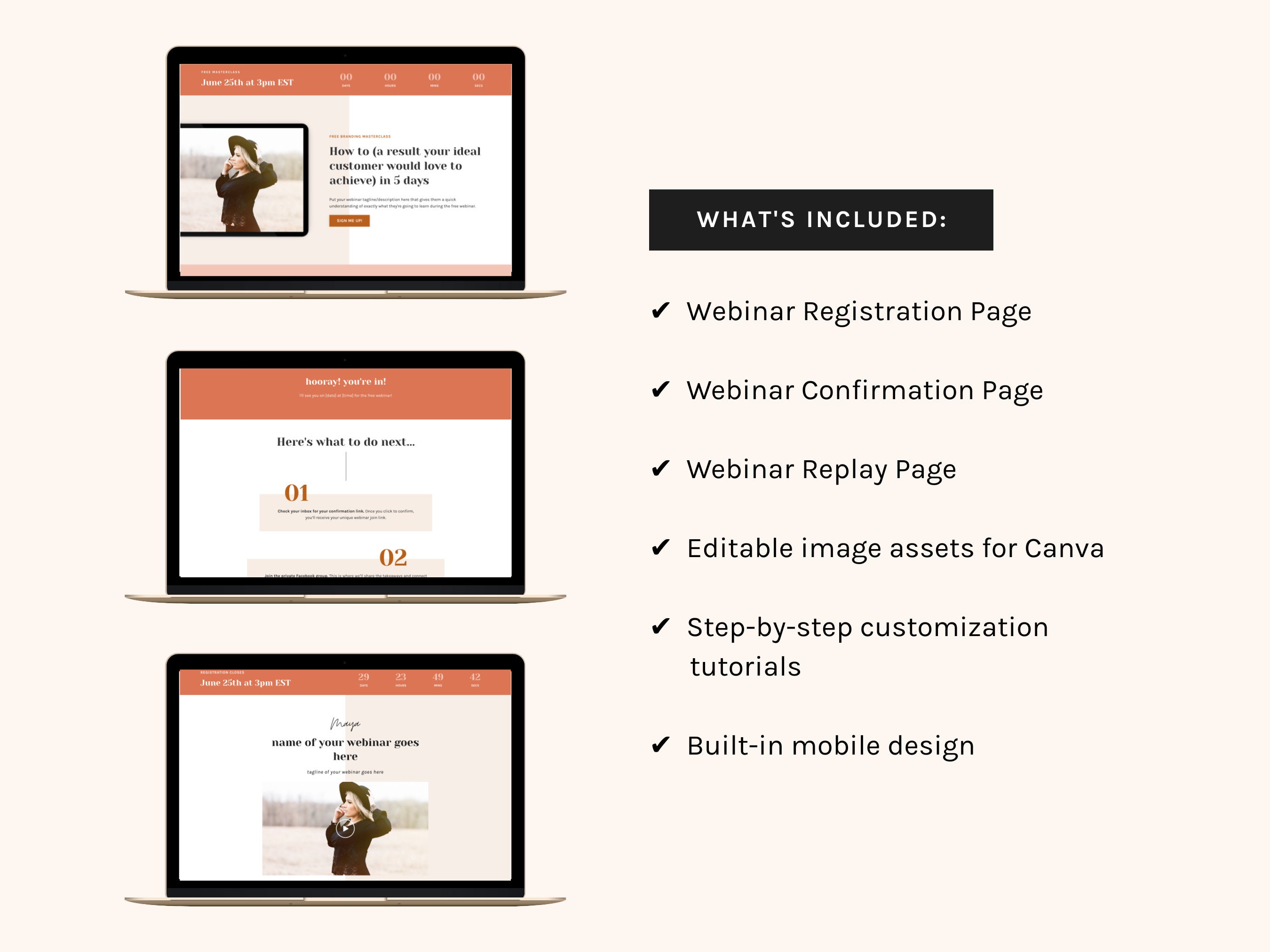 Kajabi Webinar Funnel Template Kit for Online Course Creators | Launch ...