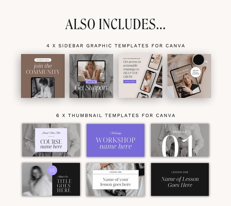 Elle Kajabi Course Template With Canva Thumbnails - Etsy