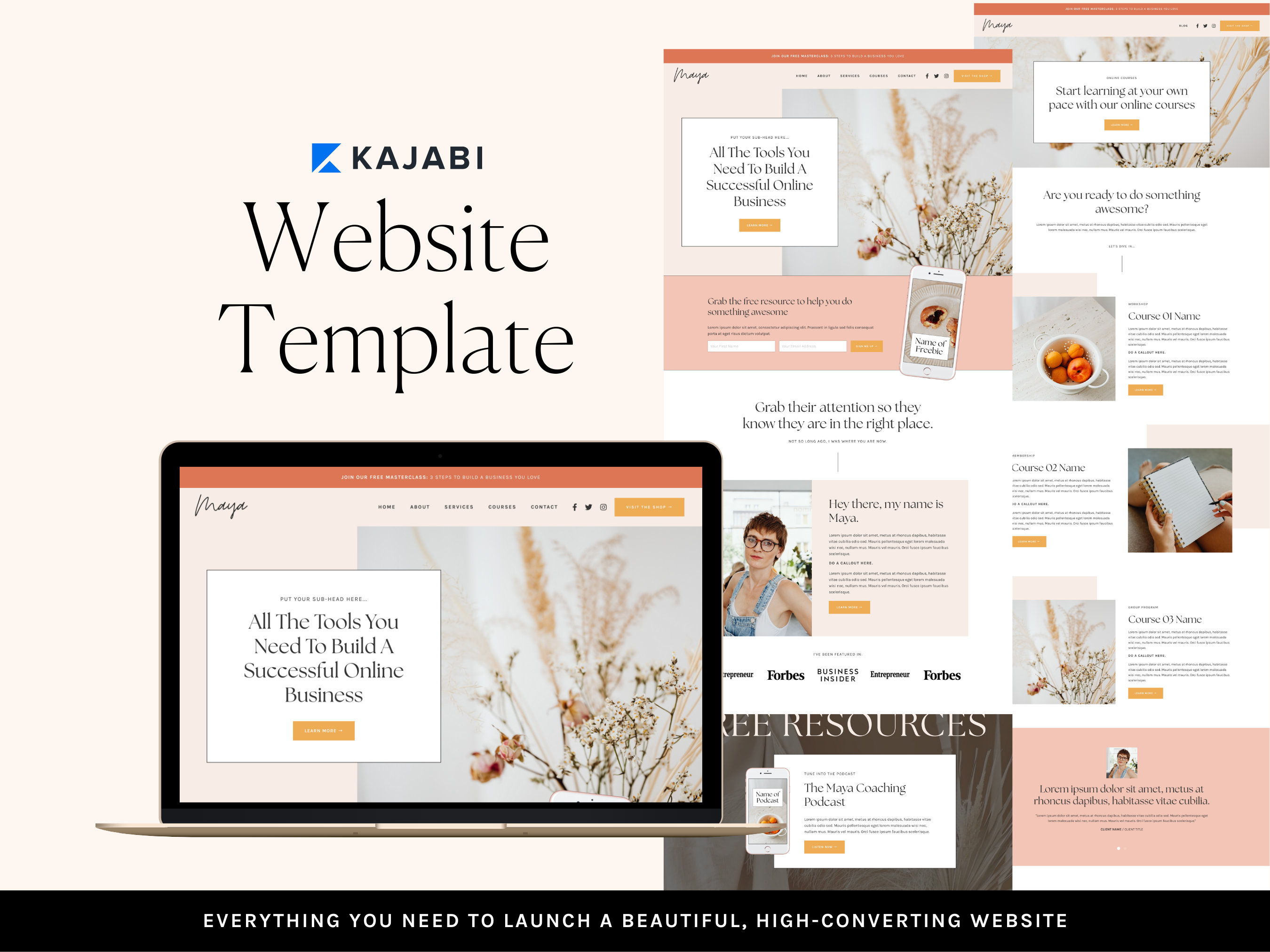 Kajabi Website Template for Coaches and Online Course Creators MAYA - Etsy