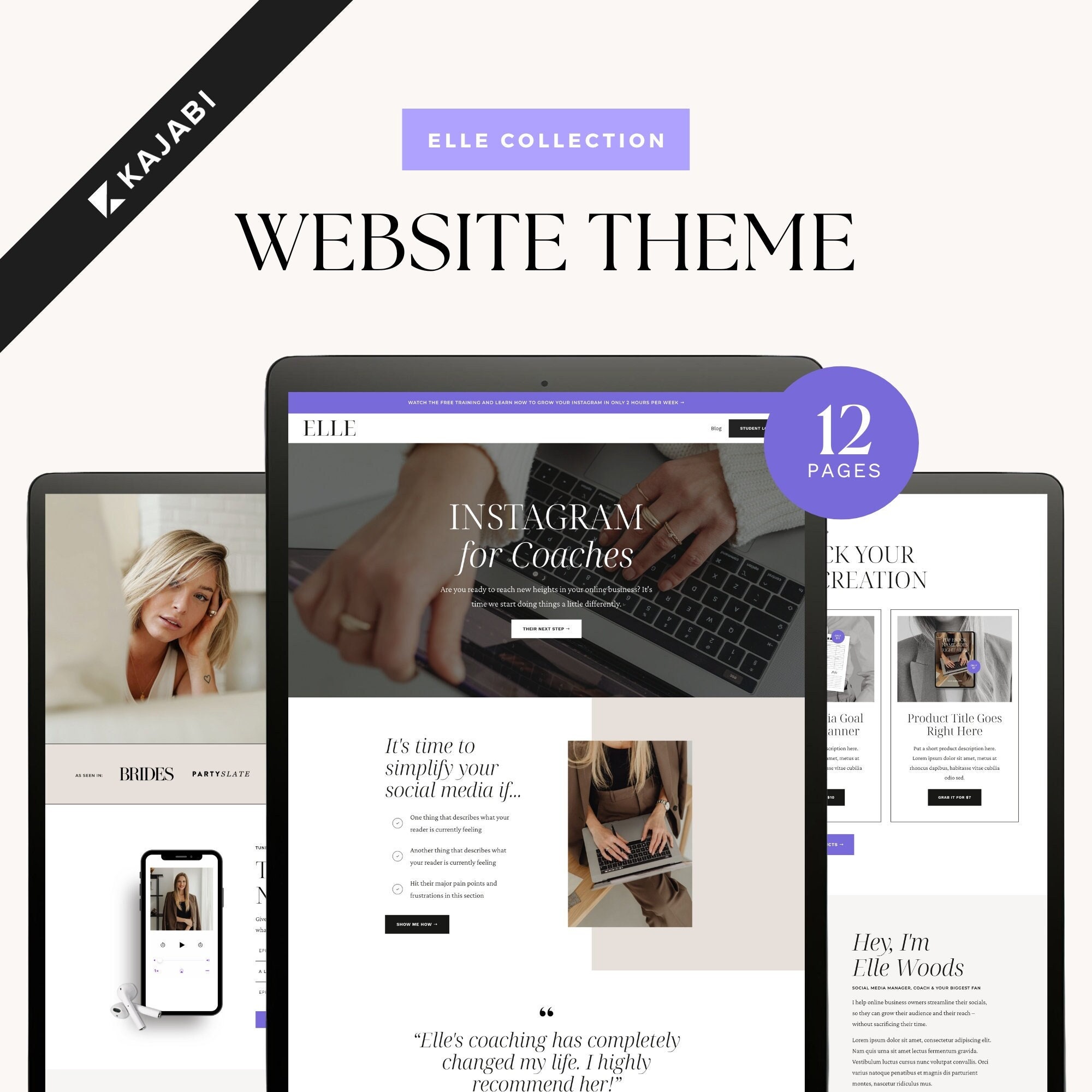 Kajabi Website Template for Coaches and Online Course Creators | ELLE ...