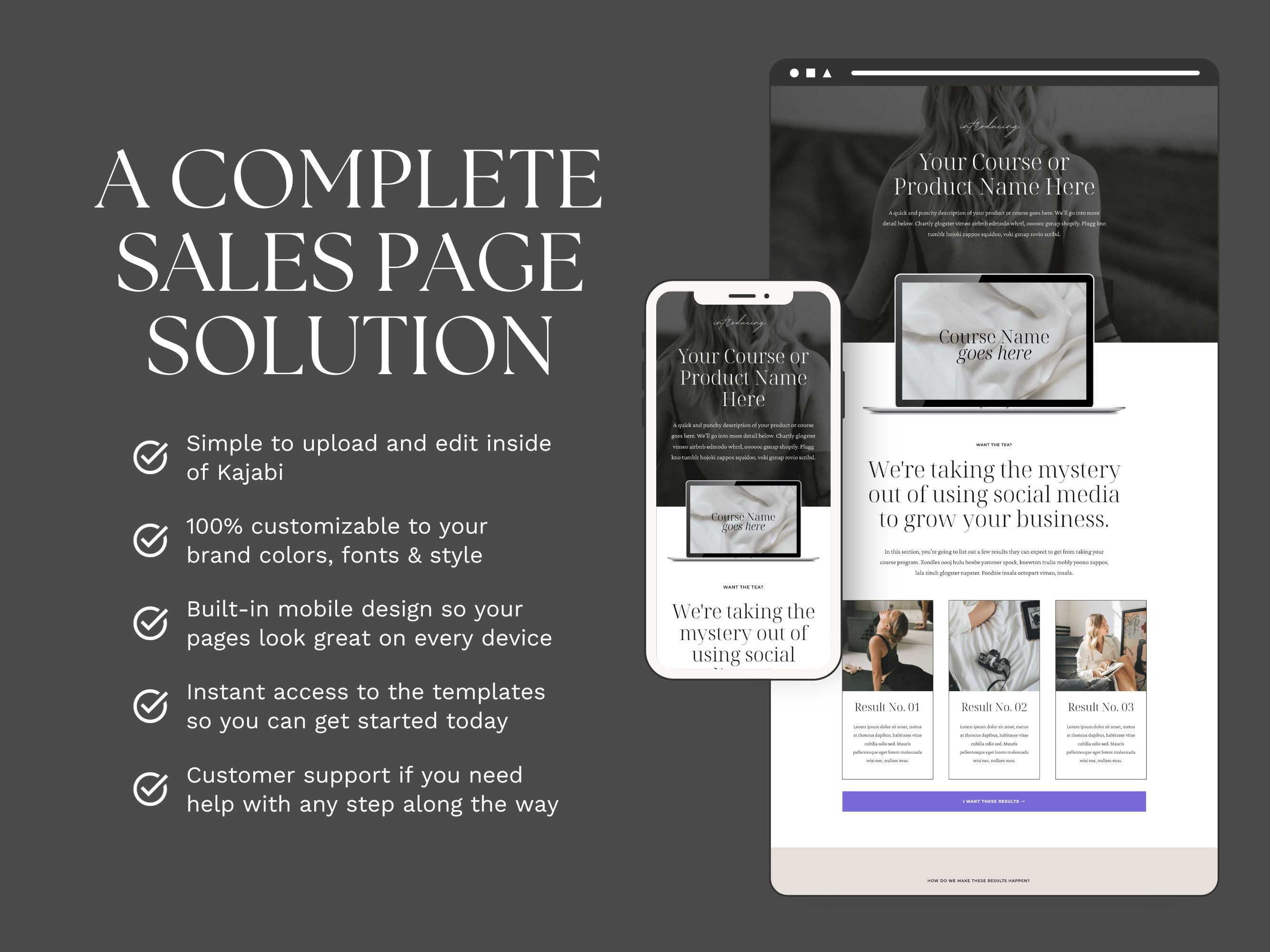 Kajabi Sales Page Template for Online Course Creators | Launch Sales ...