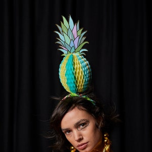 Fold-away Psychedelic Pineapple Headpiece With Tassels - Etsy