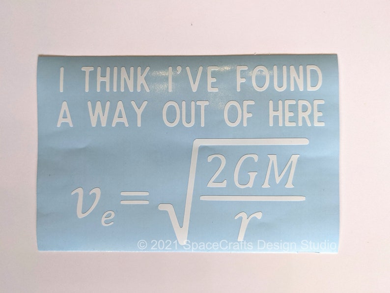 Escape Velocity Decal Aerospace Engineer Car Decal Rocket - Etsy