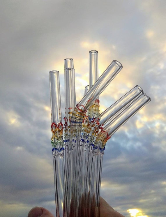 Rainbow Glass Straw - Etsy