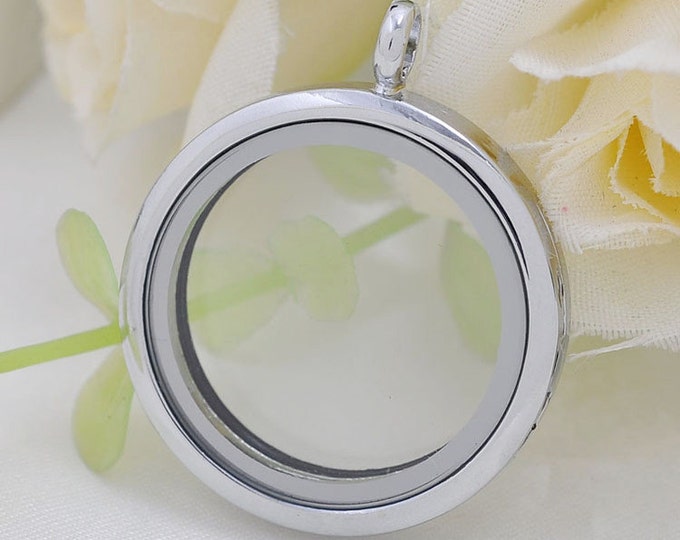 Round Floating Locket,living Locket,glass Locket Pendant,floating Glass ...
