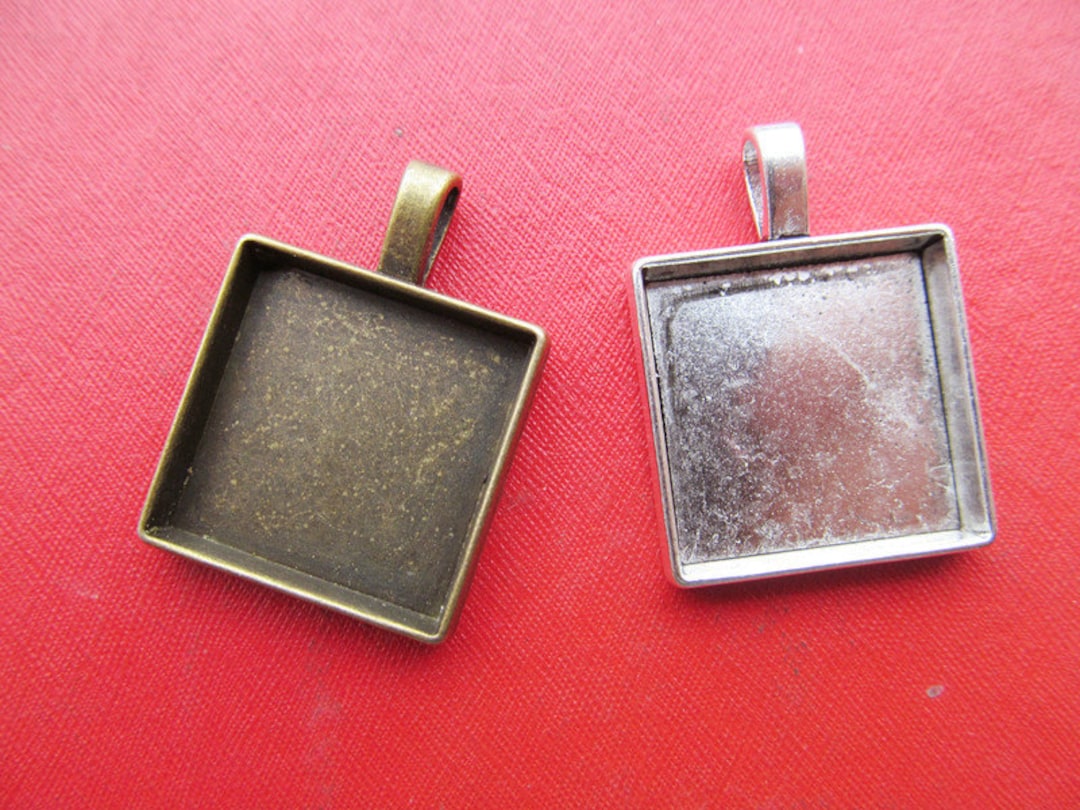 20mm Square Pendant Bezel Setting, 20mm Cabochon Tray - Great to Match ...
