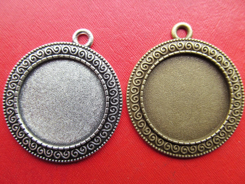 25mm Round Pendant Bezel Setting S Border25mm Cabochon Tray - Etsy