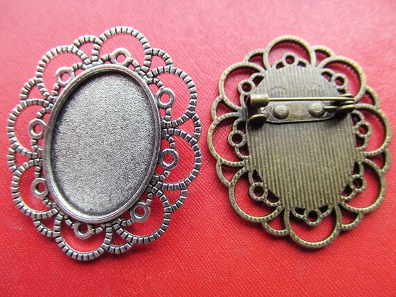 18mmx25mm Handmade Breast Pin Pendant Tray Brooch Bezel - Etsy