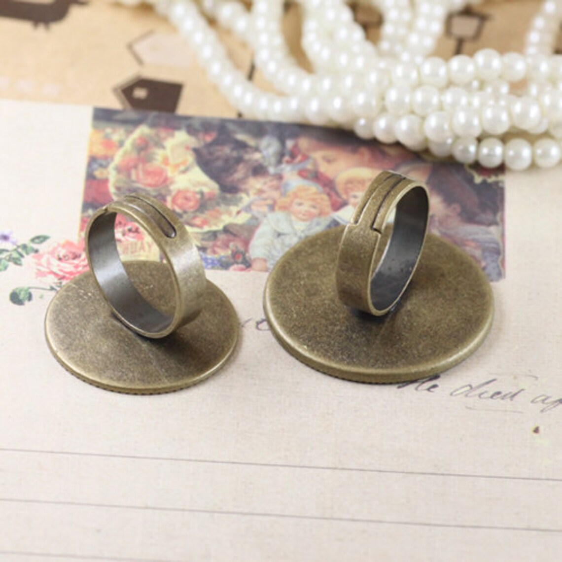 Antique Bronze Teeth Border Ring Bezel Setting 25mm Blank | Etsy