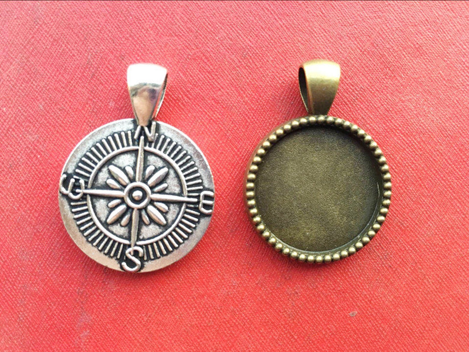 20mm Round Compass Pendant Bezel Setting, 20mm Cabochon Tray - Great to ...