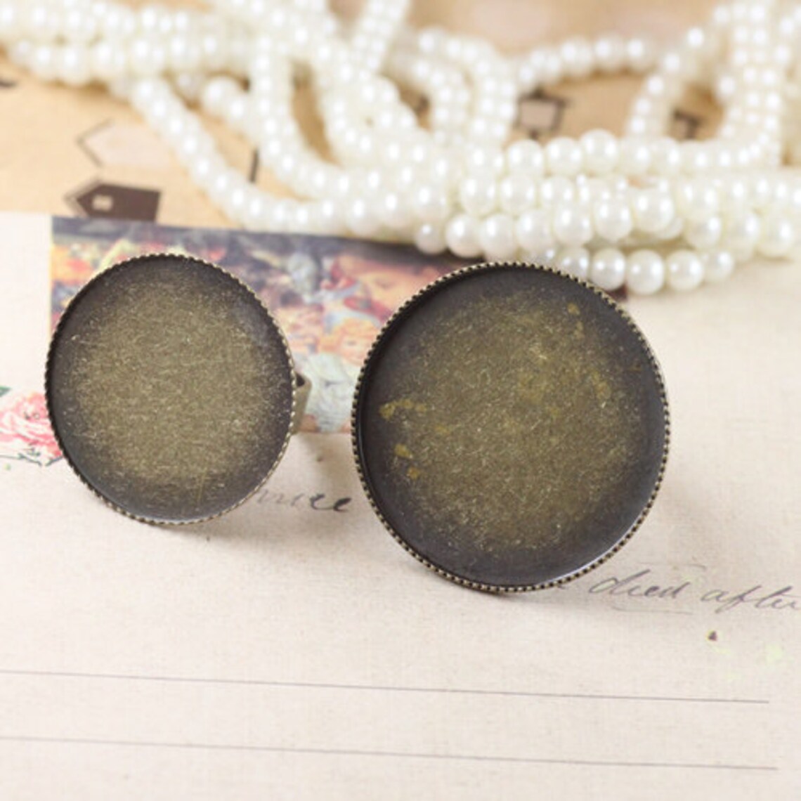 Antique Bronze Teeth Border Ring Bezel Setting 25mm Blank | Etsy