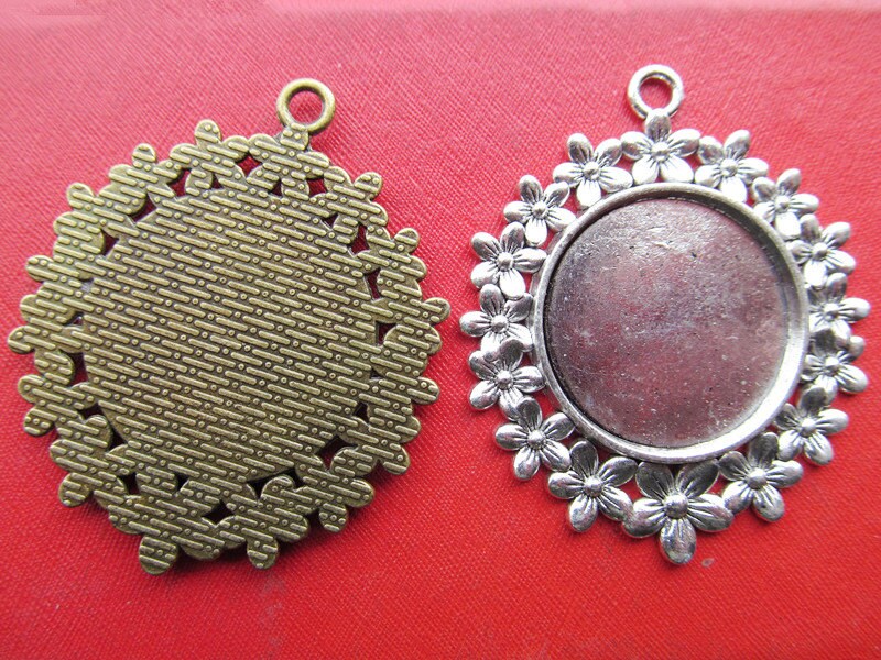 25mm Round Pendant Bezel Setting Flower Border25mm Cabochon - Etsy