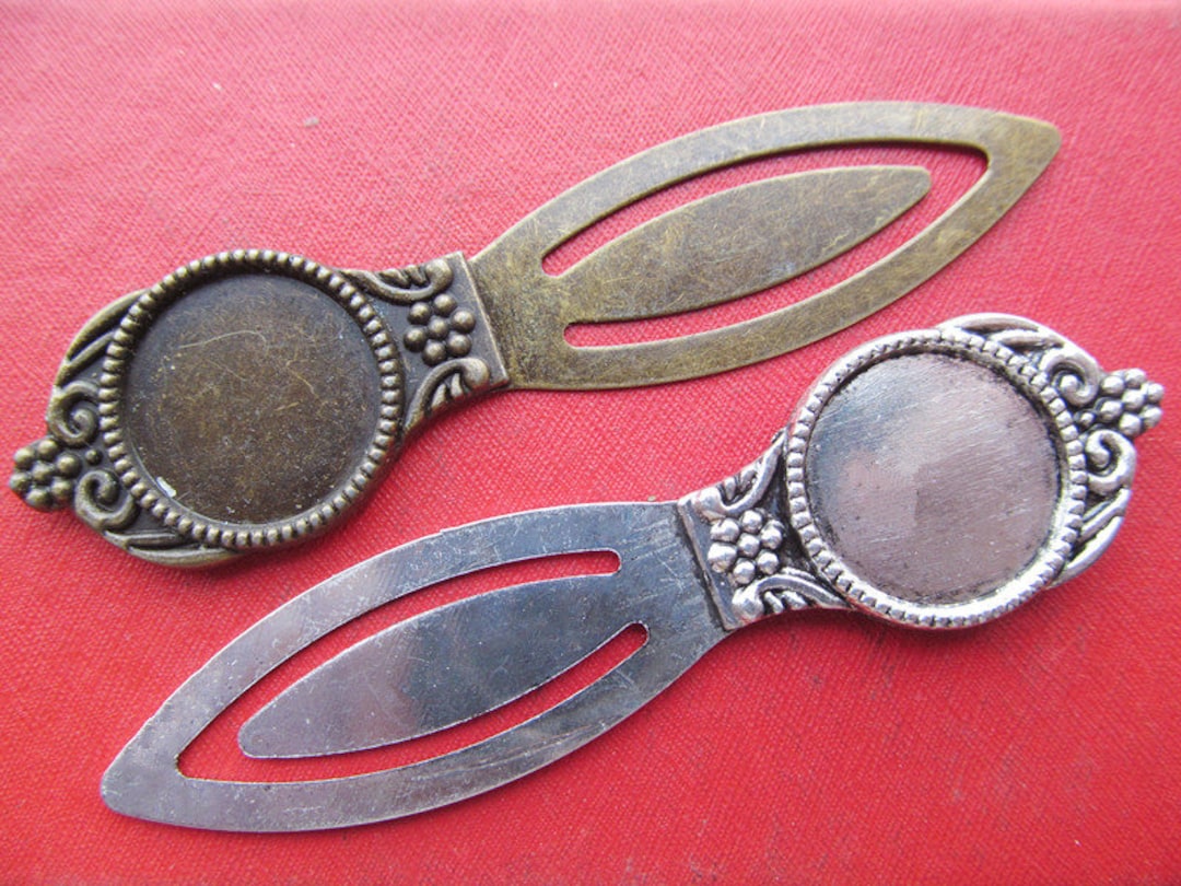 Bookmark Pendant Tray, Bezel Setting, 18mm Cabochon Tray - Antique ...