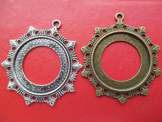 30mm Pendant Tray Bezel Setting 30mm Cabochon Tray Antique | Etsy