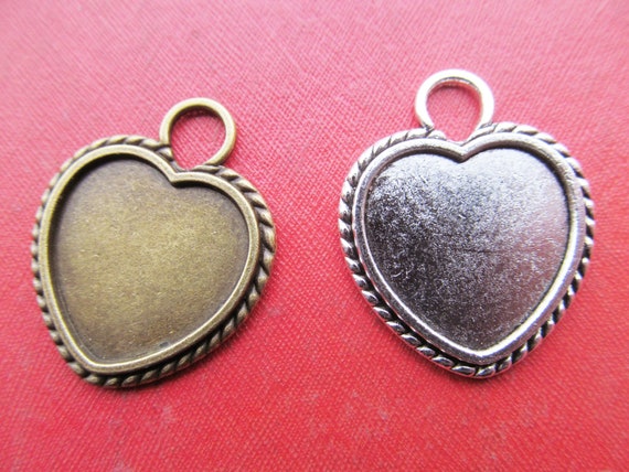 18mm Heart Pendant Bezel Setting 18mm Cabochon Tray Great | Etsy