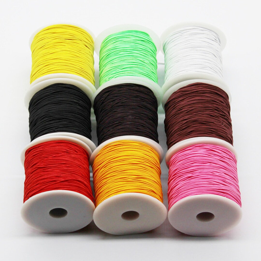 100yards 2mm Round Elastic Cord,face Mask Cord,diy Beads Cord String ...