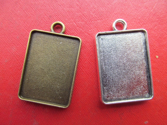 18mmx25mm Rectangle Pendant Tray Bezel SettingCabochon Tray | Etsy