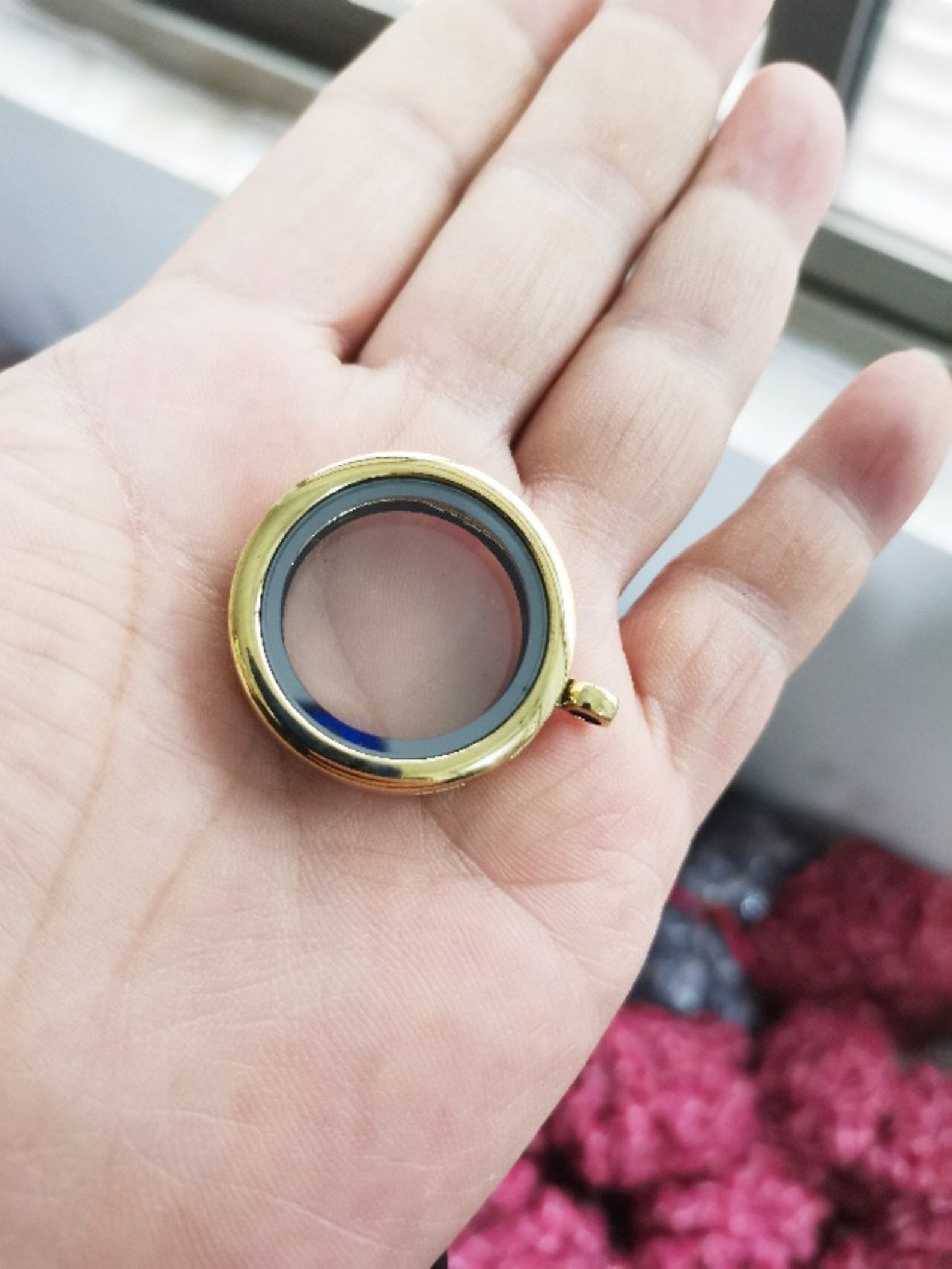 Round Floating Locket,living Locket,glass Locket Pendant,floating Glass ...