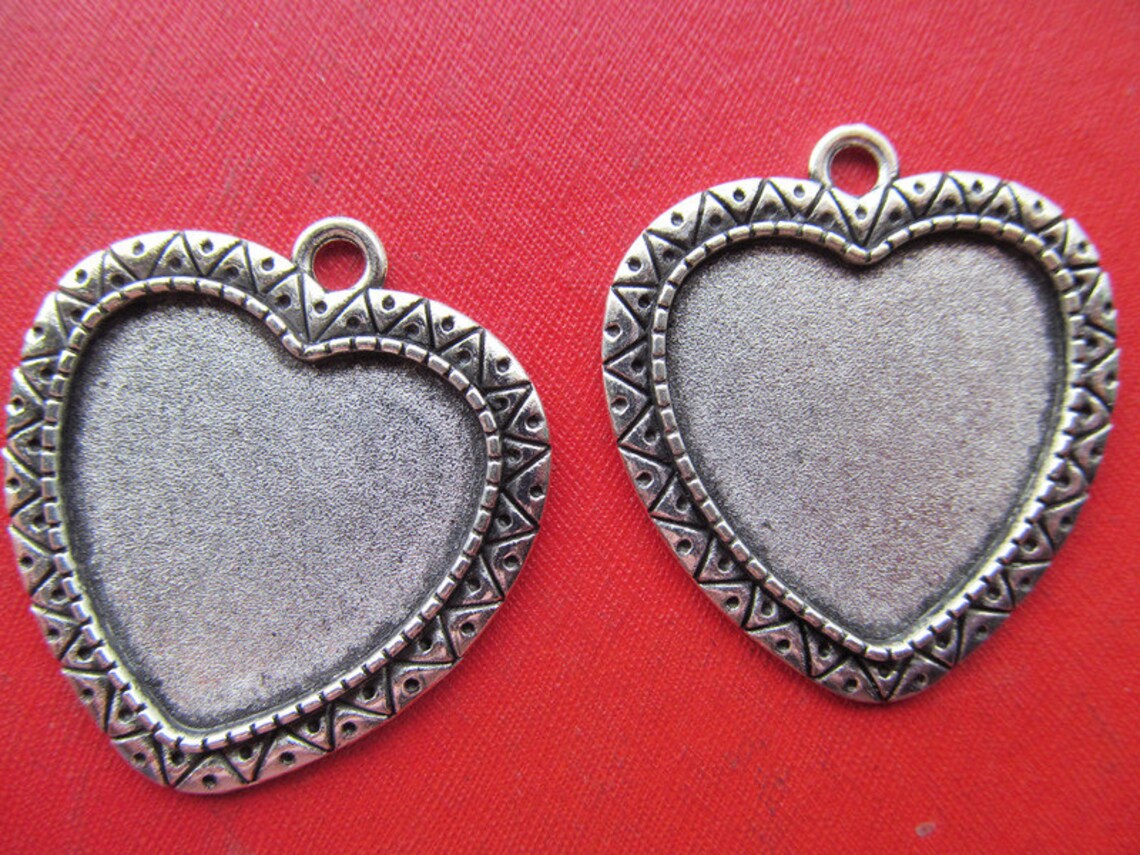 25mm Heart Pendant Bezel Setting 25mm Cabochon Tray Great - Etsy
