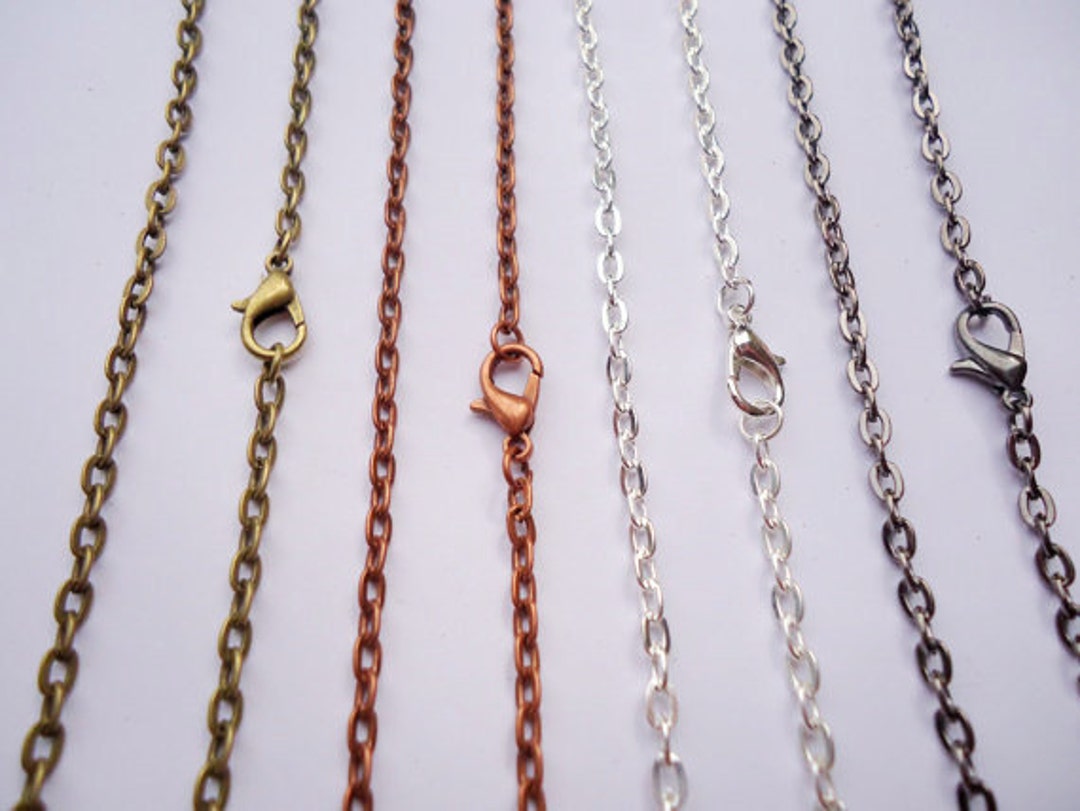 Flat O Link Chain - 24 Inches, 2.5x3.5mm,with Connectors - Etsy