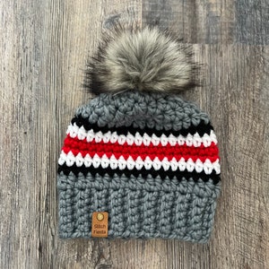 Ohio State Buckeyes Crochet Hat, Ohio State Beanie, Unisex, Women’s Hat ...
