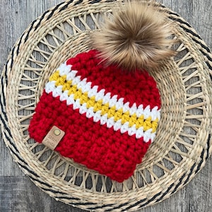 Kansas City Chiefs Newborn, Toddler, Child, Adult Crochet Hat / Beanie ...