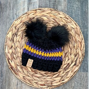 Baltimore Ravens Newborn, Toddler, Child, Adult Crochet Hat/ Beanie ...