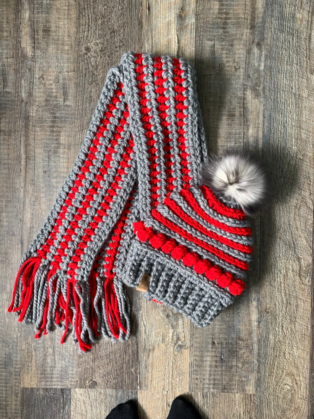 Ohio State Buckeyes Crochet Fringe Scarf - Etsy