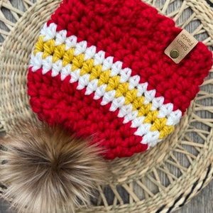 Kansas City Chiefs Newborn, Toddler, Child, Adult Crochet Hat / Beanie ...