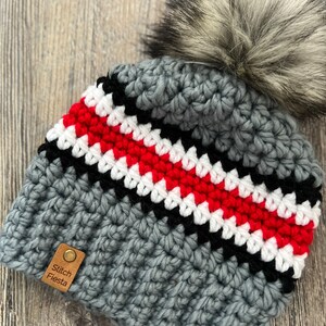 Ohio State Buckeyes Crochet Hat, Ohio State Beanie, Unisex, Women’s Hat ...