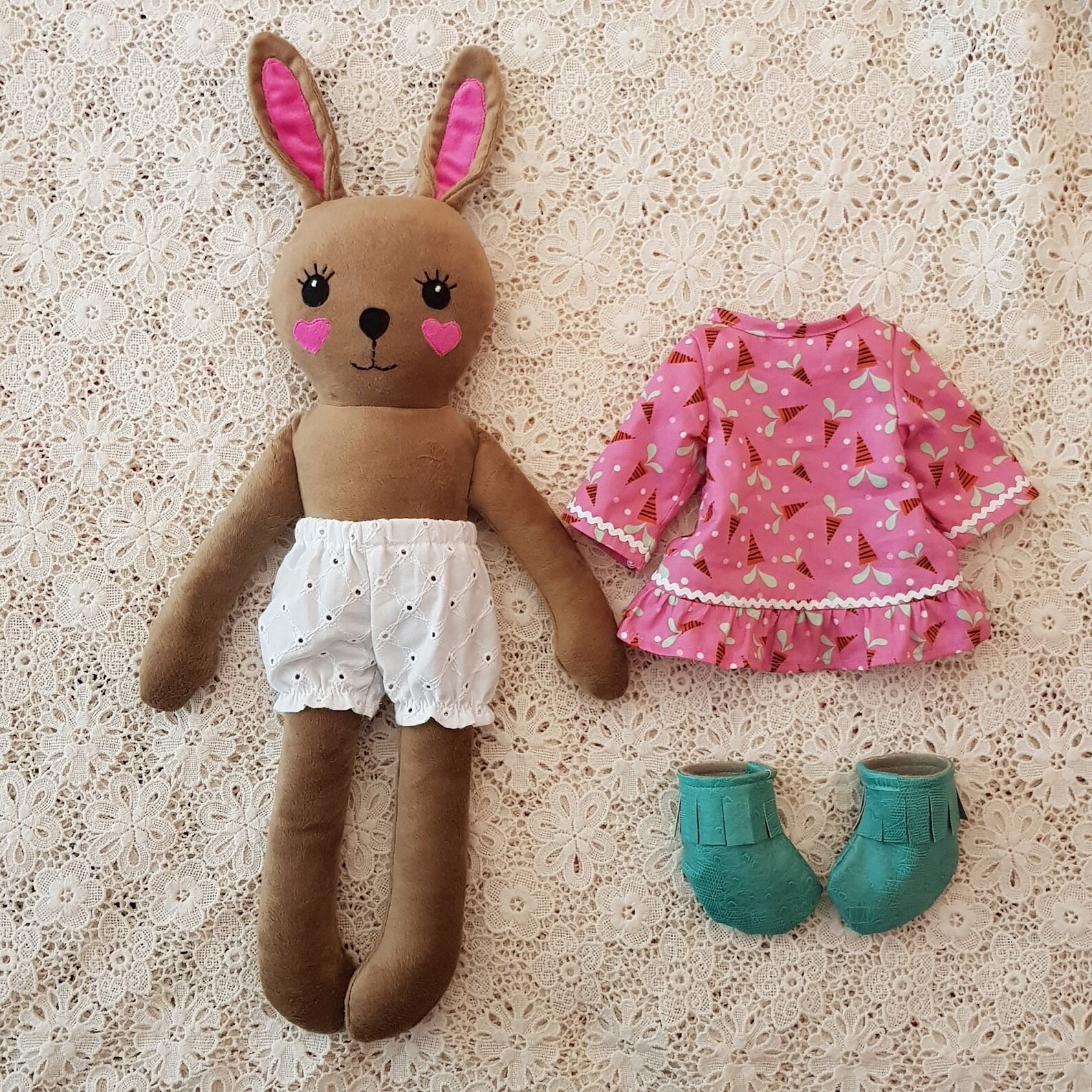 Bunny Rabbit Doll Kawaii Plush Rabbit Lover Gift Handmade - Etsy