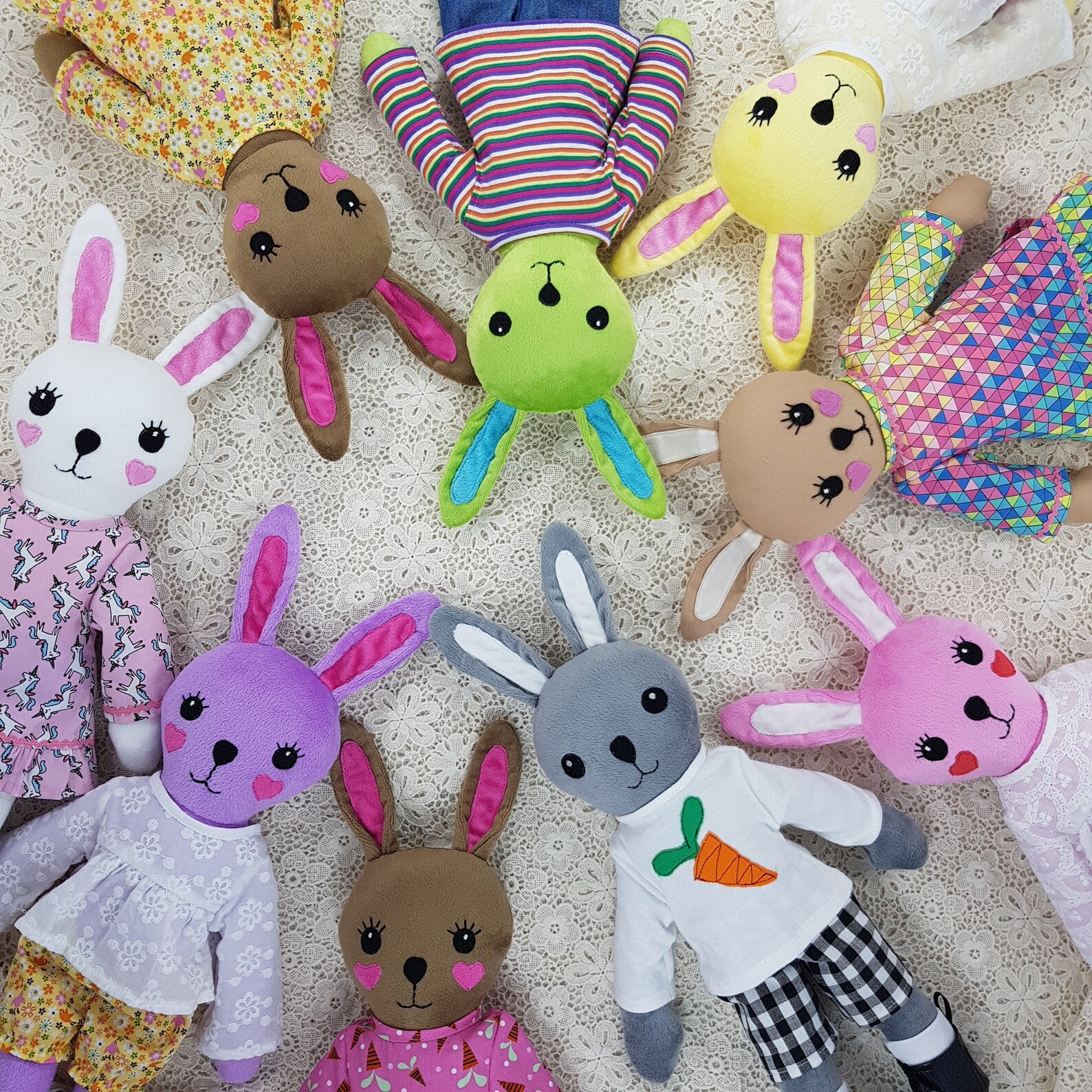 Muñeca de conejo, peluche kawaii, regalo de amante del conejo, muñeca ...